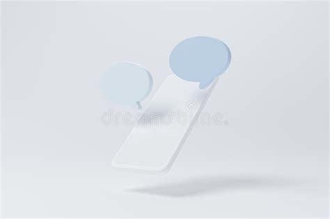 Speech Bubble And Mobile Smartphone On White Background Stock Illustration Illustration Of