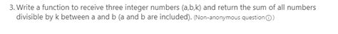 solved 3 write a function to receive three integer numbers