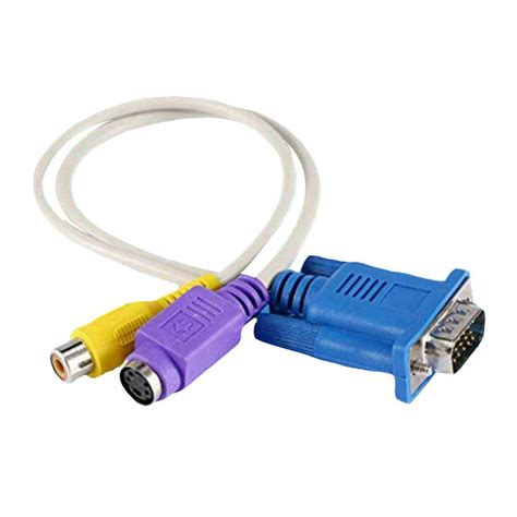 Vga Svga A S Video Rca Adaptador Enchufe Vídeo Compuesto Tv Cable De