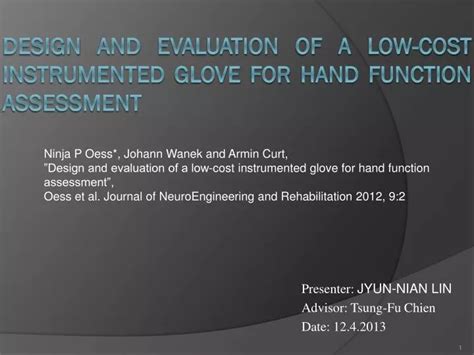 Ppt Design And Evaluation Of A Low Cost Instrumented Glove For Hand