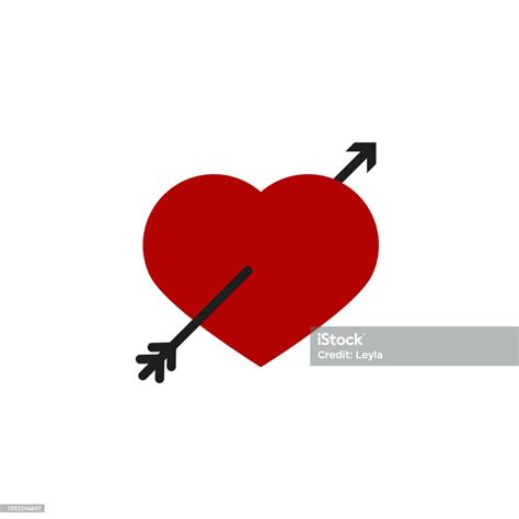 화살표 단단한 아이콘 사랑 기호 발렌타인 데이 사랑 개념 벡터 그래픽 흰색 배경에 다채로운 선형 패턴 Eps 10 고체에 대한 스톡 벡터 아트 및 기타 이미지 Istock