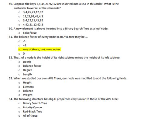 Solved 49 Suppose The Keys 3 4 45 21 92 12 Are Inserted
