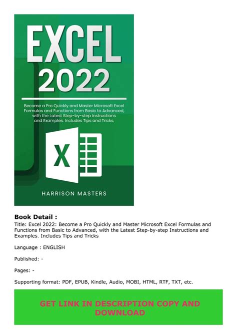 PDF Excel 2022 Become A Pro Quickly And Master Microsoft Excel