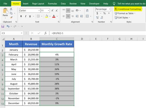 Ways To Calculate Monthly Growth Rate In Excel Excelgraduate