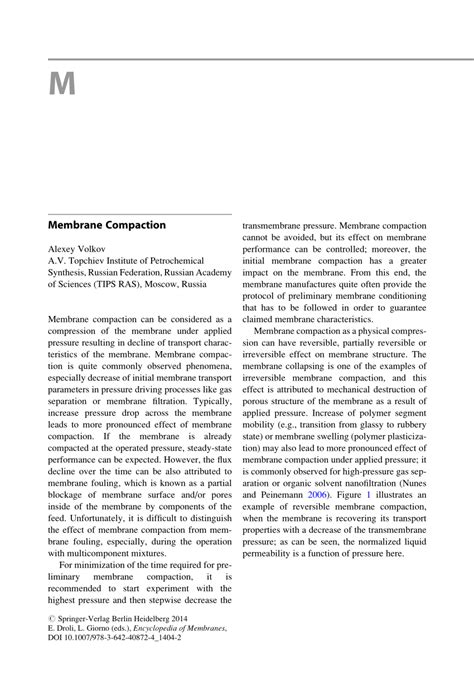 Pdf Membrane Compaction