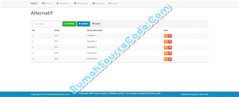 Source Code SPK Metode MAUT PHP