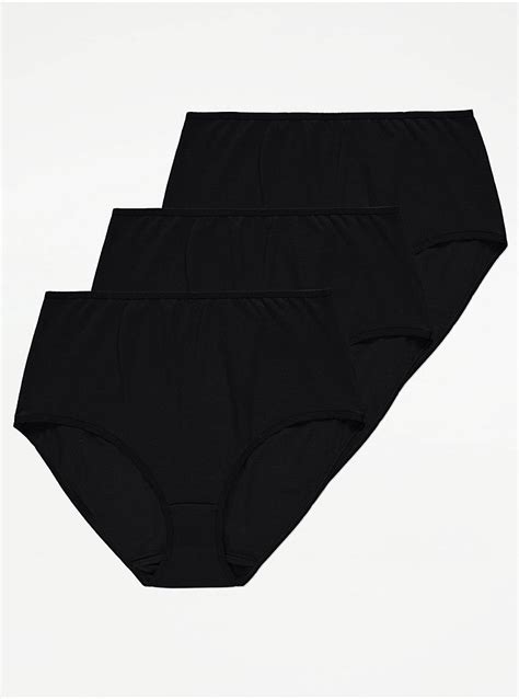 Black Full Briefs 3 Pack Lingerie George At Asda