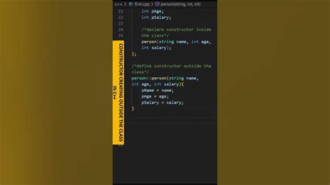 Create Constructor Outside The Class In Censolutions5210 Youtube