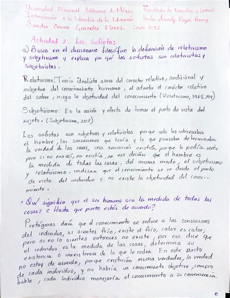 Act 2 2 Corina González Los sofistas Filosofía I Studocu