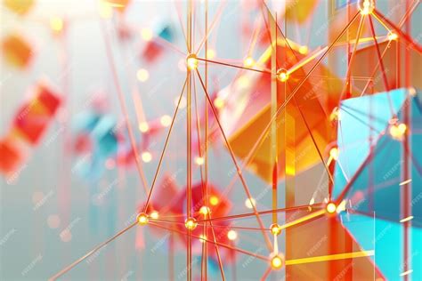 Abstract Network Structure With Digital Elements Premium Ai Generated Image