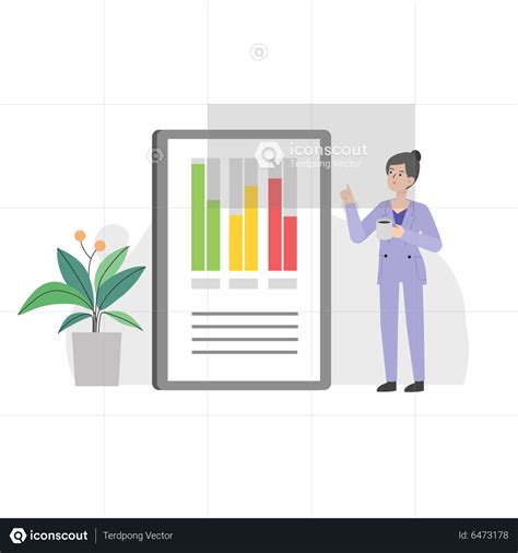 Woman Comparing Mobile Charts Animation By Terdpong Vector LottieFiles