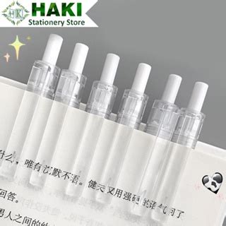 Bút bi bấm mực gel nước HAKI mực đen đỏ xanh viết đều mực phụ kiện văn