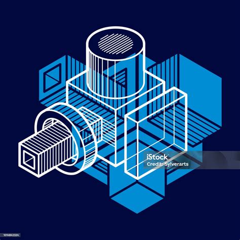 추상적인 벡터 아이소메트릭 차원 모양 기하학적 수치를 사용 하 여 만든 0명에 대한 스톡 벡터 아트 및 기타 이미지 0명 3차원 형태 건설 산업 Istock