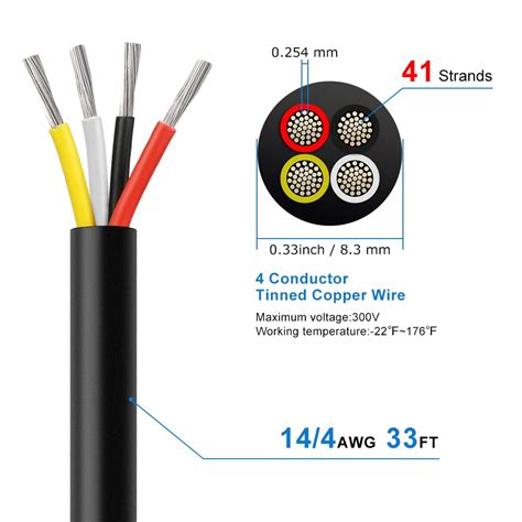Cable Eléctrico De Calibre 14 Y 4 Conductores Cable De 4 Cables De