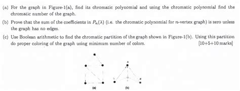 A For The Graph In Figure 1 A Find Its Chromatic Chegg Com