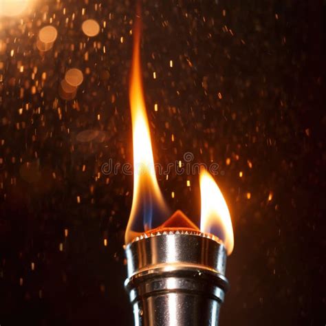 Torch Burning Flame Tool To Create Light Stock Illustration