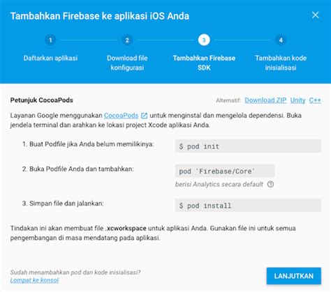 Integrasi Firebase Dengan Ios Swift Melalui Cocoapods Dependency By