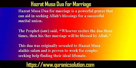 Hazrat Musa Dua For Marriage A Life Remarkable 5 Remedies Quranic Solution
