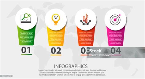 현대 벡터 일러스트 레이 션 3d Infographic 서클 4 요소 분야 아이콘 템플릿 비즈니스 프레 젠 테이 션 웹 디자인