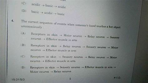 C Acidic → Basic → Acidicd Basic → Acidic → Basic4 The Correct Seq