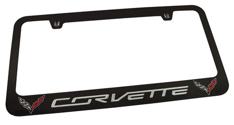 C7 2014 2019 Chevrolet Corvette License Frame Black With C7 Logo