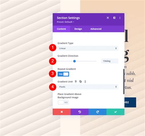 How To Use Divis Gradient Repeat Option To Create Custom Background