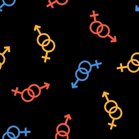 Premium Vector Black Seamless Pattern With Gender Signs