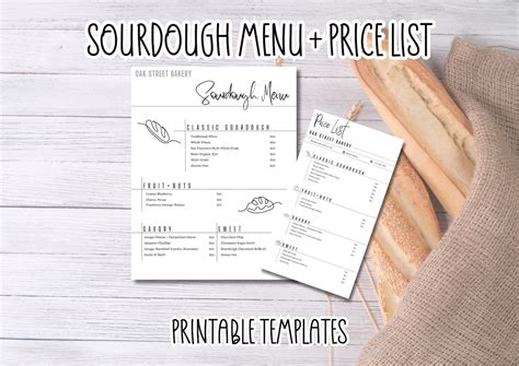 Sourdough Bread Menu Pricing And Options List Custom Bakery Business