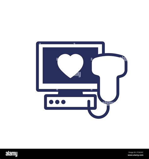 Cardiac Ultrasound Scanner Echocardiogram Icon Stock Vector Image