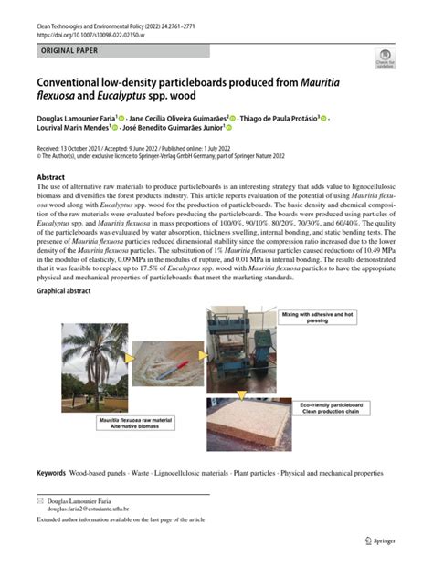 Conventional Lowdensity Particleboards Produced From Mauritia Flexuosa