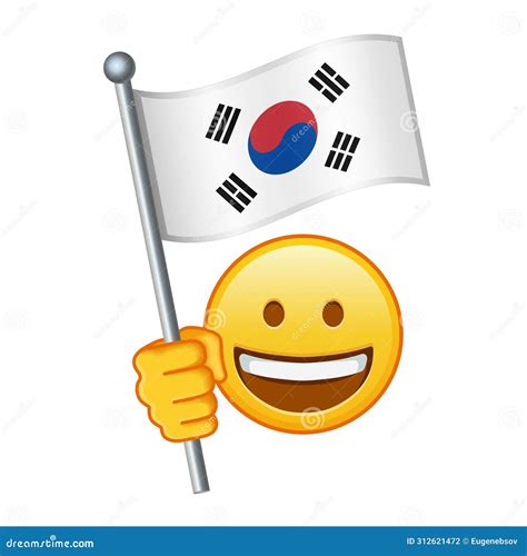 Emoji With South Korea Flag Large Size Of Yellow Emoji Smile Stock