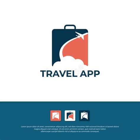 Modern Travel App Logo Design Vector Illustration Of Travel Bag Cloud