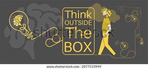 Motivational Typographic Quote Think Outside Box Stock Vector Royalty