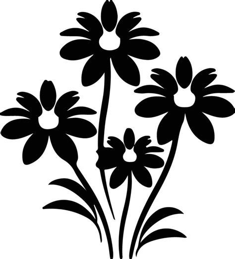 Ai Generated Black Eyed Susan Black Silhouette 40543720 Vector Art At