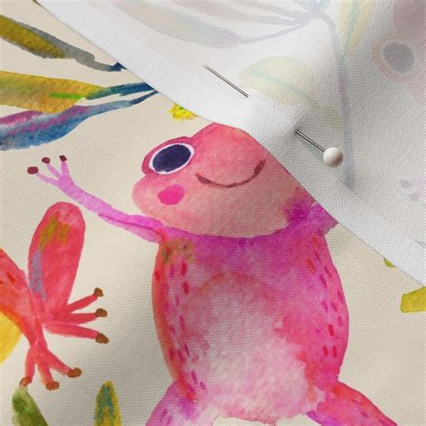 Hoppily Ever Afterrainbow Frogs Fabric Spoonflower