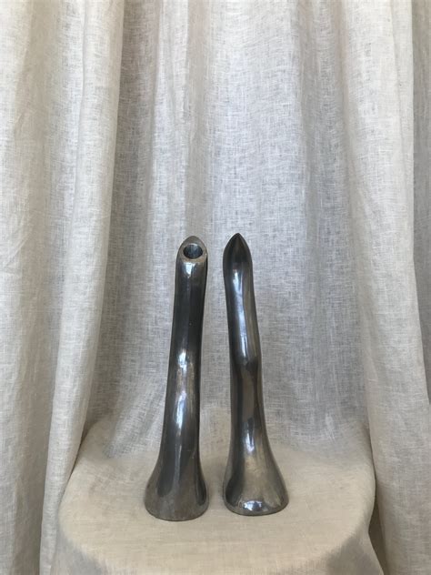 Ri Ri Ku By Anna Everlund Aluminum Candlestick Holders Gray Garmentory