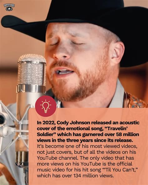 Classic Cody Johnsons Cover Of Travelin Solder Has Over 58