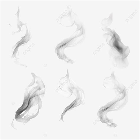 Set Of Realistic Smoke Shape Isolated On Transparency Background Smoke