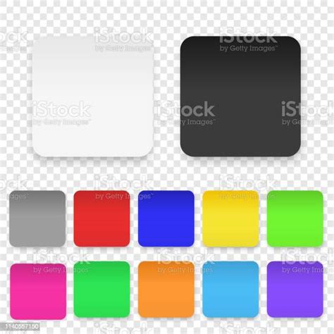 벡터 현실적인 3d 사각형 접착제 컬러 빈 종이 스티커 아이콘 설정 된 근접 촬영 투명 한 배경에 고립 모의 광고 가격 태그 라벨에 대 한 종이 배너의 디자인 서식 파일 0