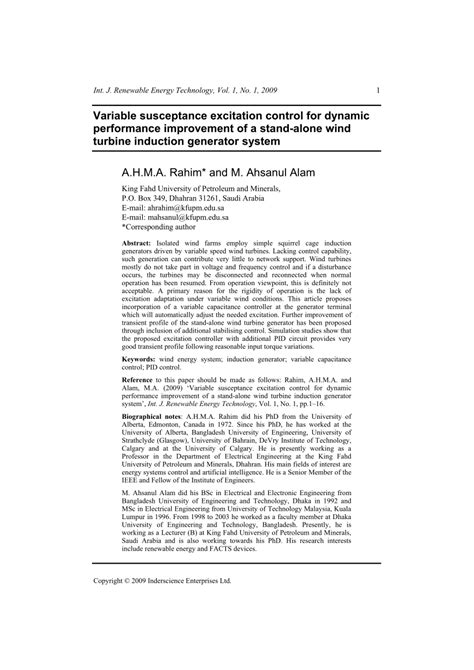 Pdf Variable Susceptance Excitation Control For Dynamic Performance Improvement Of A Stand