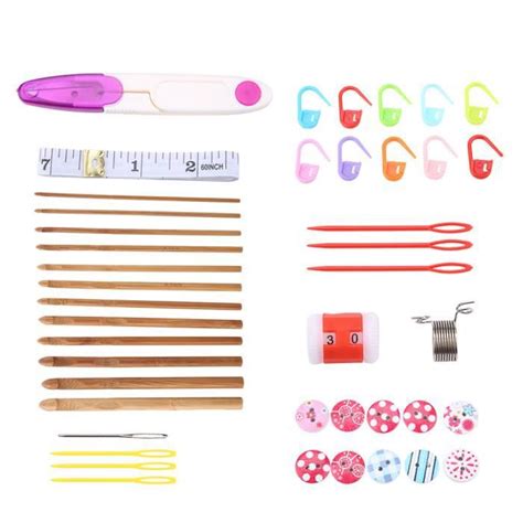 Ensemble De Crochet Outil à Tricoter Au Crochet Crochet Circulaire En Bambou Cdiscount Beaux