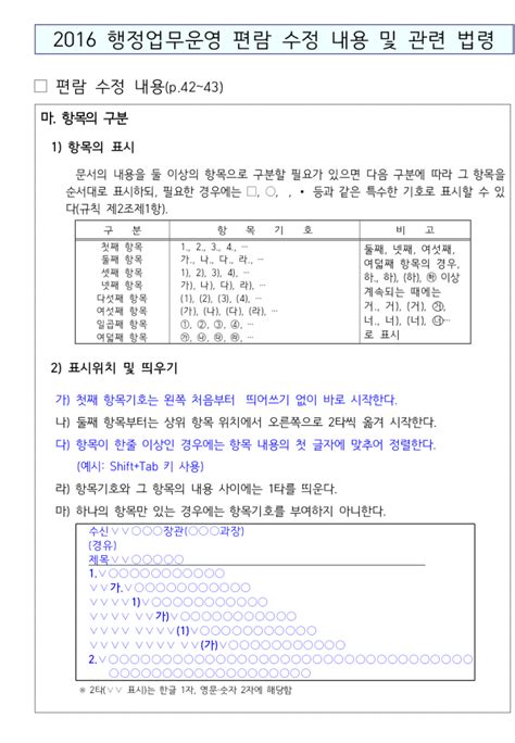 공문서 작성방법 개선 행정업무운영 편람 네이버 블로그