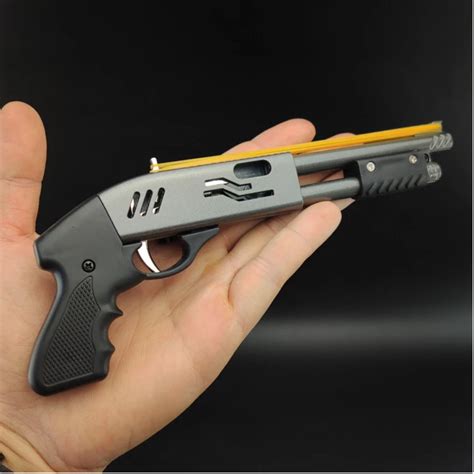 Rubber Band Shot Gun Model Fidget Toy Pubg Mini Metal Shot Gun Toy
