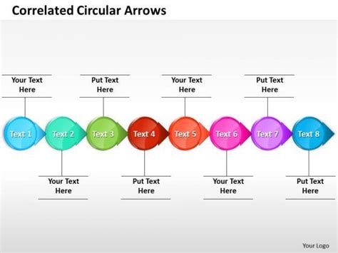 ppt correlated circular arrows powerpoint templates horizontal line 8