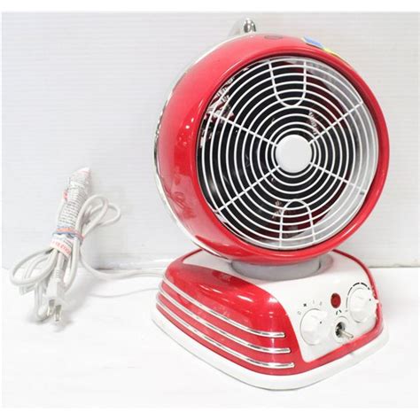Intertek Retro Style Red Fan Heater