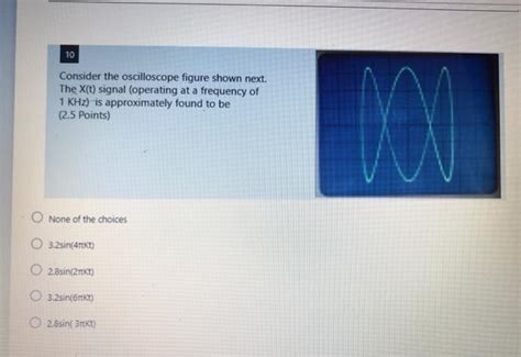 Solved 10 Consider The Oscilloscope Figure Shown Next The