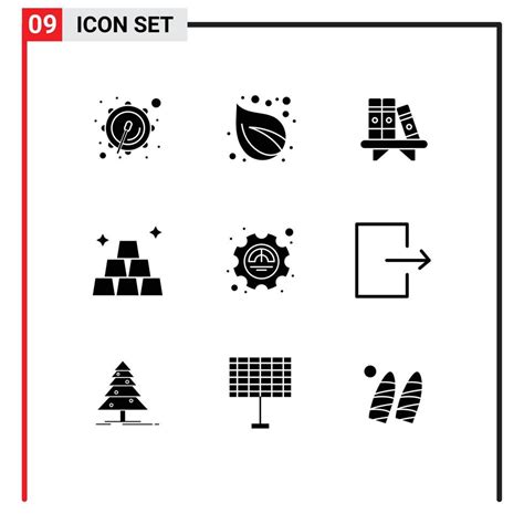 Modern Set Of 9 Solid Glyphs And Symbols Such As Productivity
