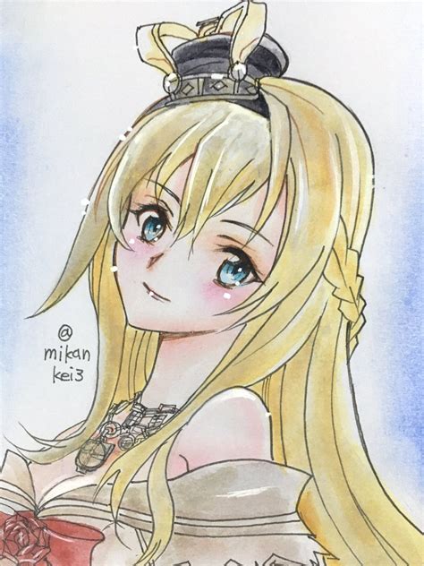 艦これ「ウォースパイトです 「戦争を軽蔑する者」艦これ版深夜の真剣お絵描き60分一本勝」みかんケイのイラスト