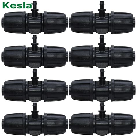 Kesla 16mm 12 Pe 튜빙 47mm 호스 티 커넥터 스레드 잠금 정원 관개 물 어댑터 14 마이크로 파이프