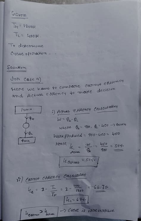 Solved The Data Listed Below Are Claimed For A Power Cycle
